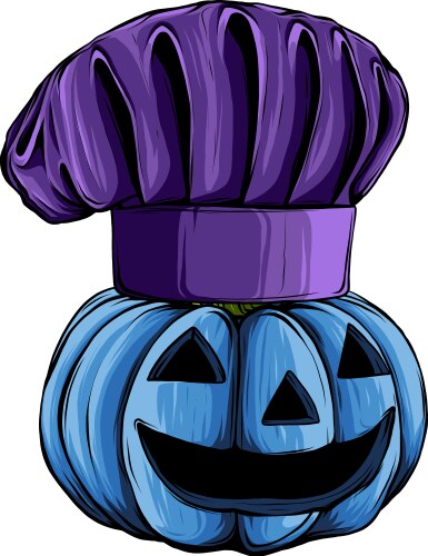 Pumpkin chef on white Royalty Free Vector Image