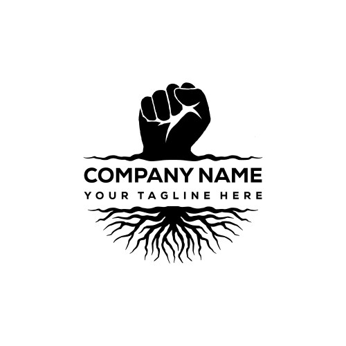 Hand fist logo design Royalty Free Vector Image