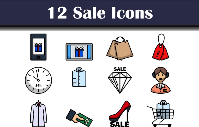 Sale icon set Royalty Free Vector Image - VectorStock