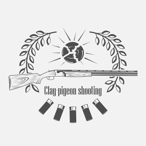 Vintage clay target labels emblems design elem Vector Image