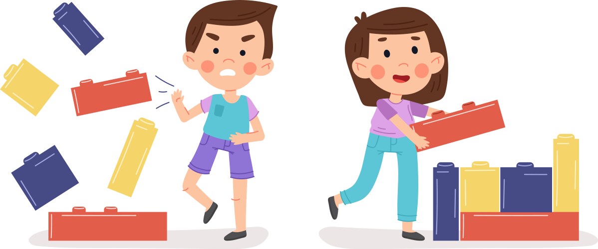 Bad behavior funny cartoon character Royalty Free Vector