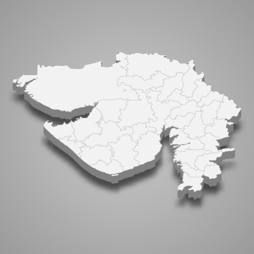 Detailed 3d map of india asia with all states Vector Image