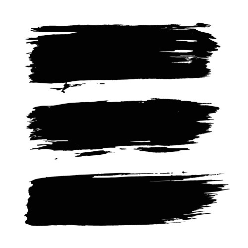 Grunge ink brush strokes freehand black brushes Vector Image