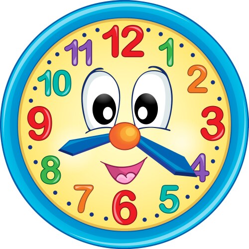 Clock with snail template Royalty Free Vector Image
