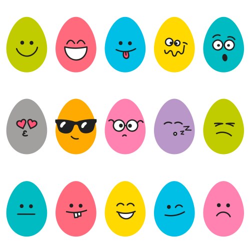 Cartoon colorful easter eggs with patterns Vector Image
