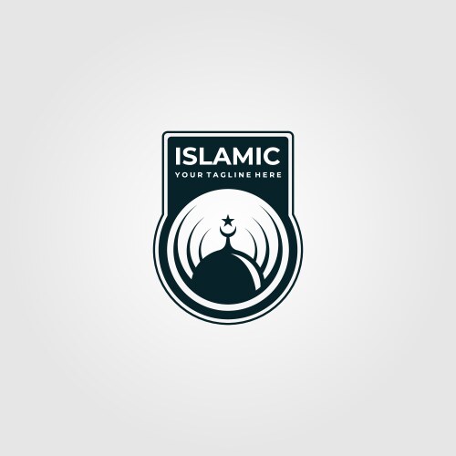 Islamic institution with mosque logo symbol Vector Image