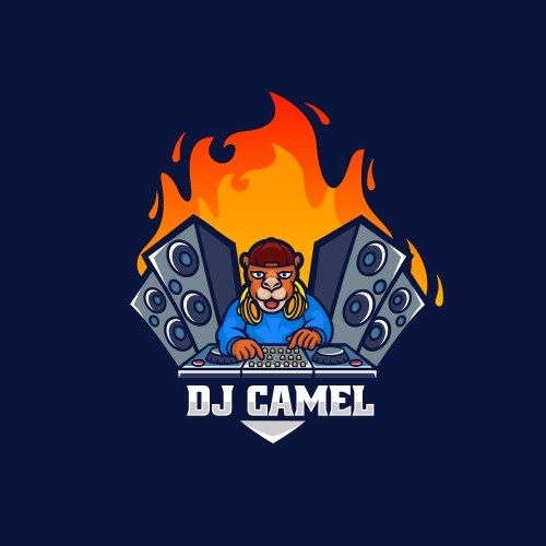 Logo fire mascot cartoon style Royalty Free Vector Image
