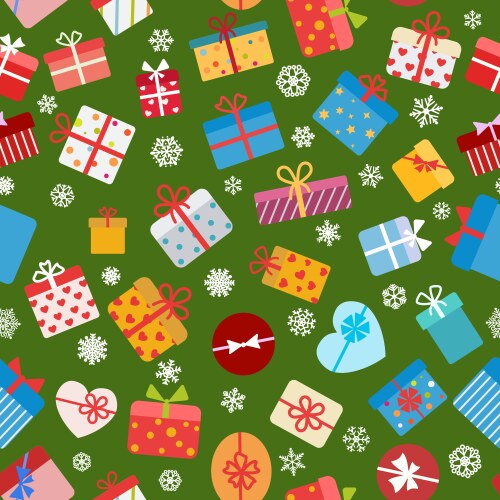 Gift wrapping paper cartoon seamless pattern Vector Image