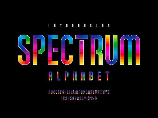 Stylized colorful font Royalty Free Vector Image