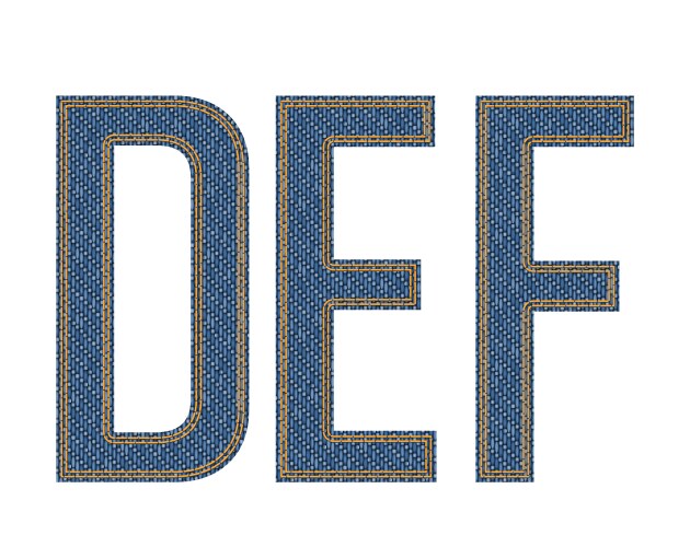 Jeans alphabet denim letter t Royalty Free Vector Image