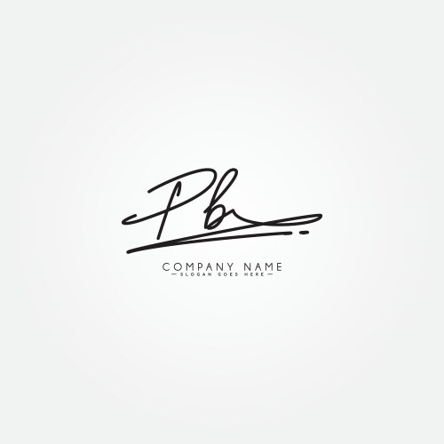 Initial letter b logo - handwritten signature Vector Image