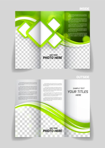 Green Tri-Fold Brochure Template – Royalty-Free Vector | VectorStock