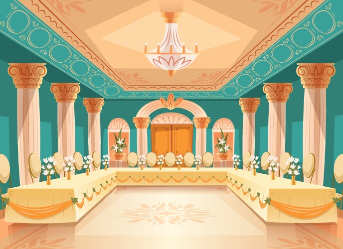 Cartoon castle hall ballroom for dancing Vector Image