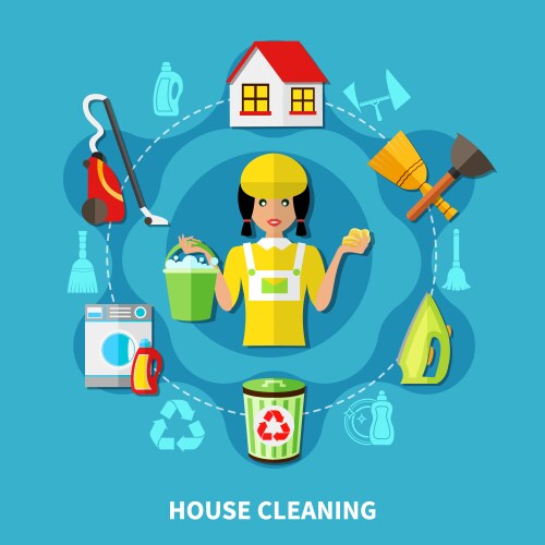 Housekeeping house cleaning service clean home Vector Image