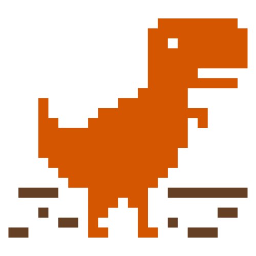 8 bit pixels dinosaur set Royalty Free Vector Image