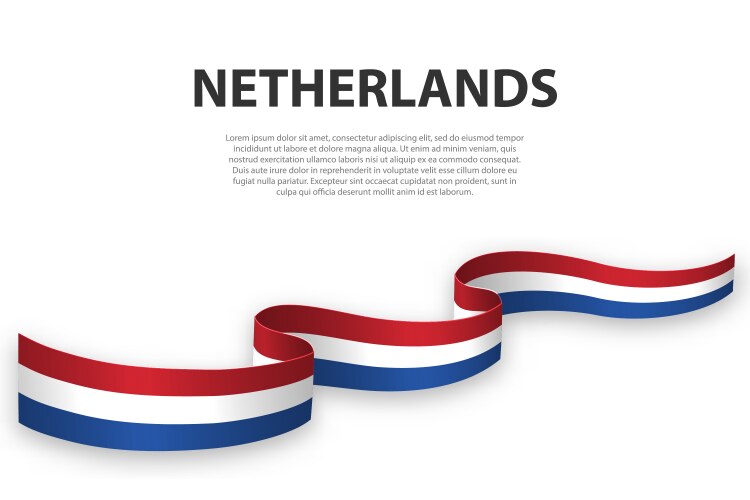 Dutch Flag Ribbon Circle Royalty Free Vector Image