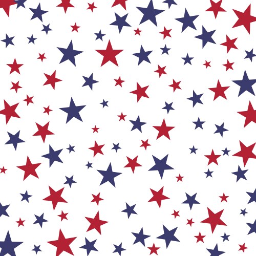Red and blue stars falling on white background Vector Image