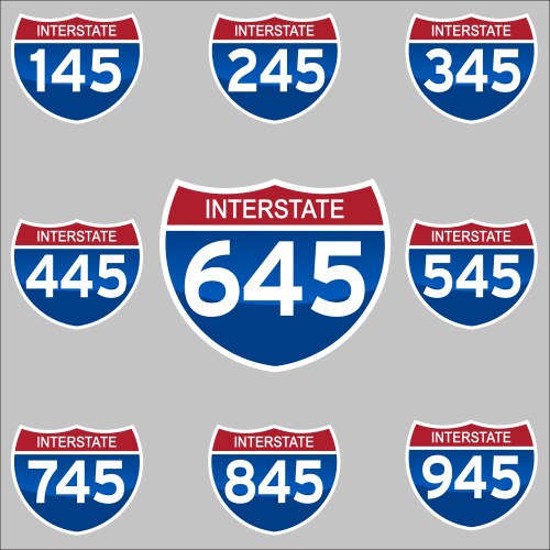 Interstate signs Royalty Free Vector Image - VectorStock