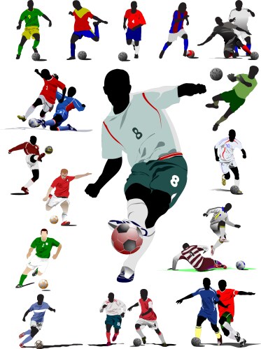 Soccer football player avatar icons Royalty Free Vector