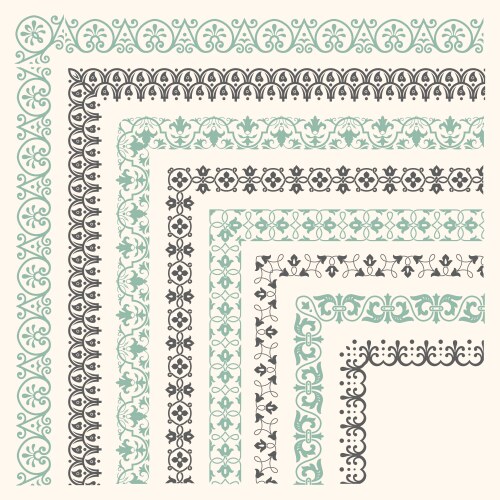 Decorative seamless ornamental border with corner Vector Image
