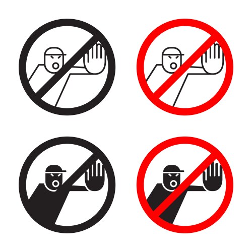 Do not enter sign icon set stop and traffic Vector Image