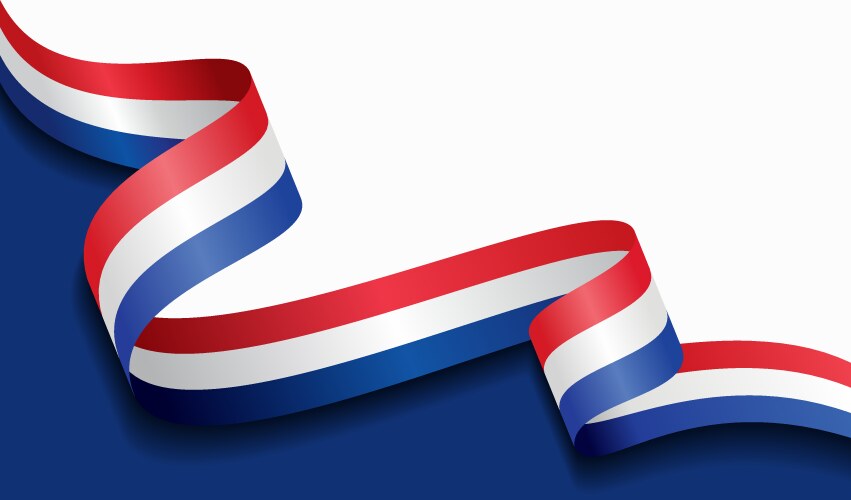 Dutch flag wavy abstract background Royalty Free Vector