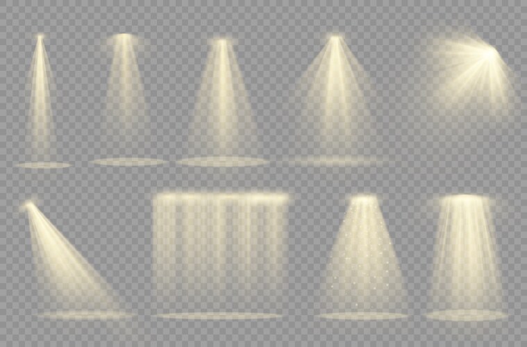 Yellow spotlight shines on stage Royalty Free Vector Image