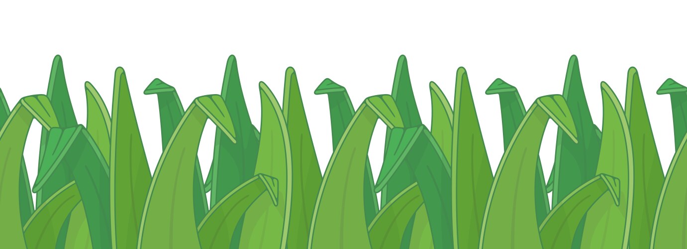 Green bush border set Royalty Free Vector Image