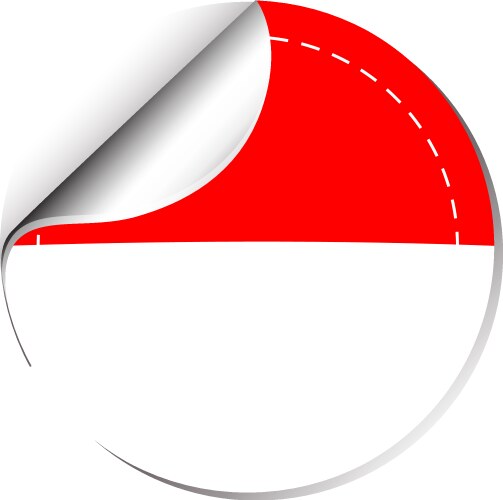 Indonesia flag sticker design Royalty Free Vector Image