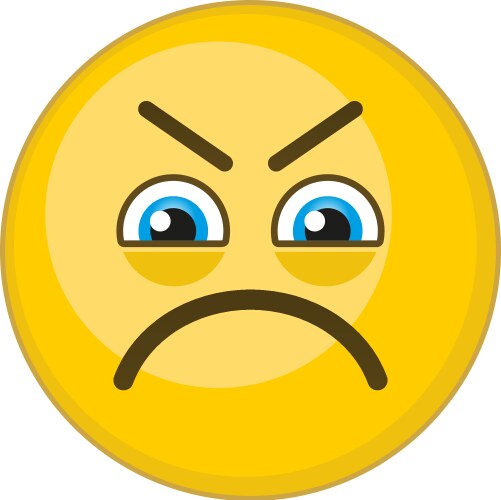 Grumpy emoticon Royalty Free Vector Image - VectorStock