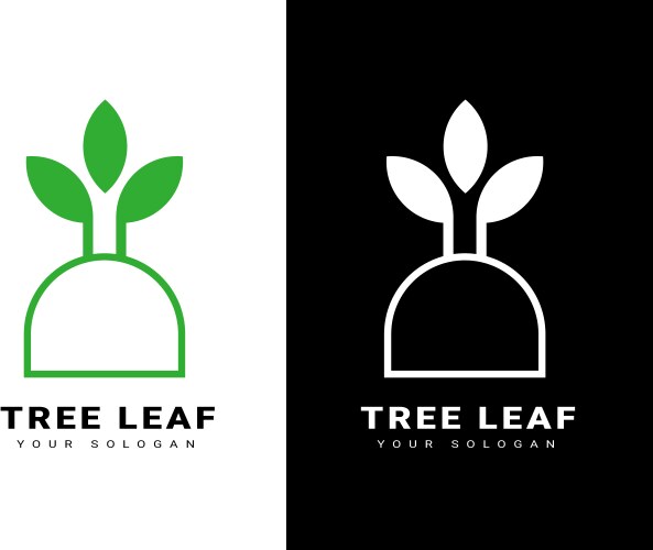 Tree leaf logo design Royalty Free Vector Image