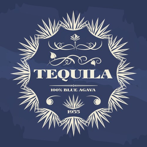 Vintage tequila poster design Royalty Free Vector Image