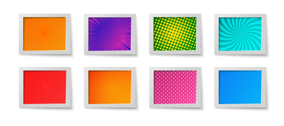 Colored photo frames set Royalty Free Vector Image