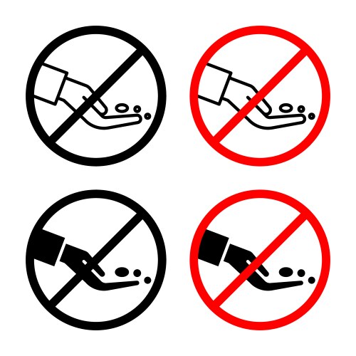 Do not feed the animals sign icon set feeding Vector Image