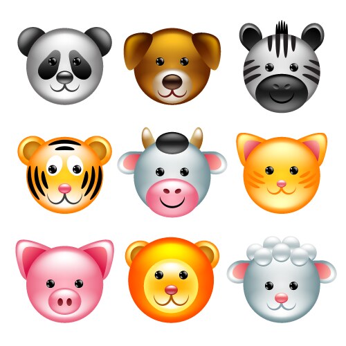 Funny cartoon colorful fishes set Royalty Free Vector Image