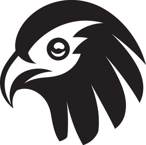 Black predator hawk logo a symbol of darkness Vector Image
