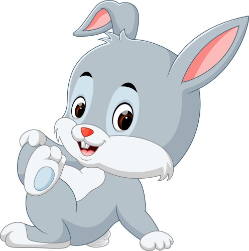 Cute baby rabbit cartoon Royalty Free Vector Image