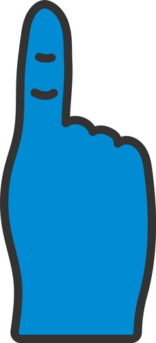 Baseball foam fan finger template Royalty Free Vector Image