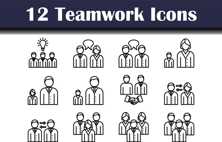 Teamwork icon set Royalty Free Vector Image - VectorStock