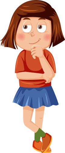 Thinking girl cartoon Vector Images & Graphics for Commercial Use ...