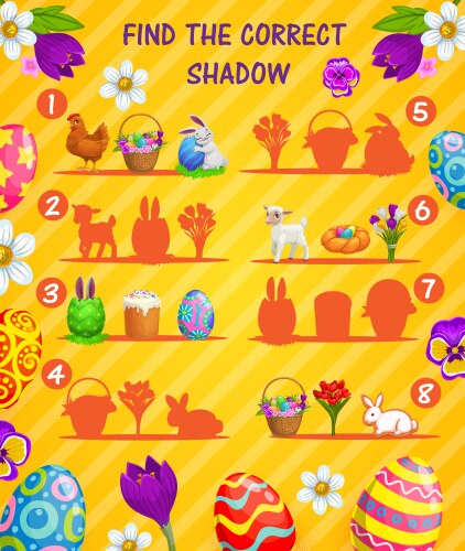Kids game find ten differences with easter eggs Vector Image