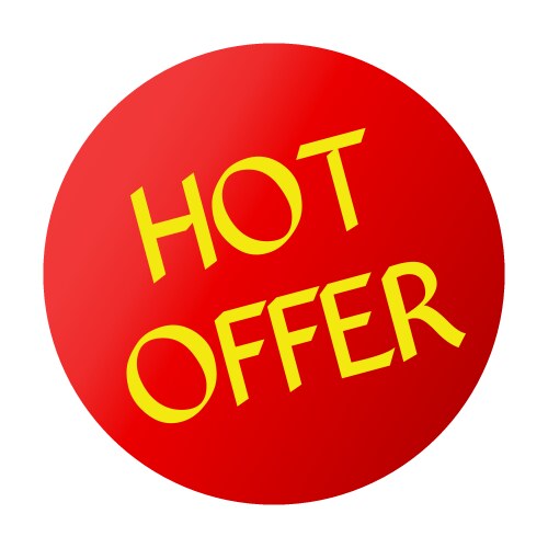 Hot offer promo sticker Royalty Free Vector Image