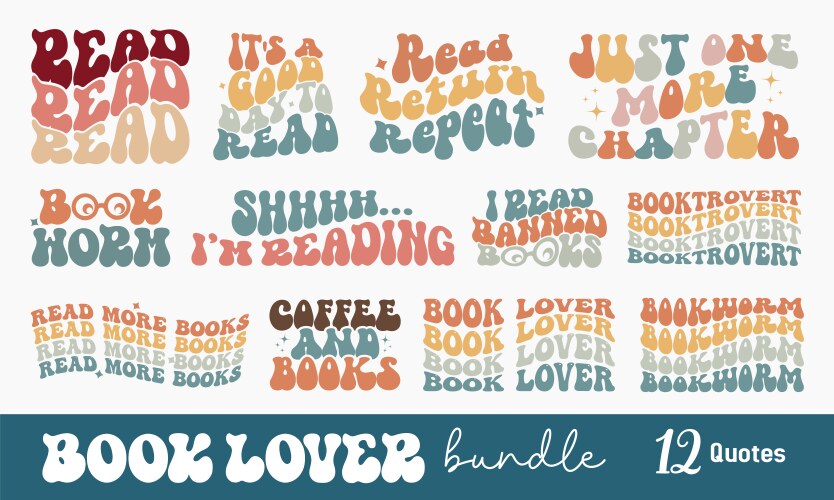 Books lettering quotes reading hand drawn Vector Image