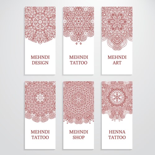 Henna mehndi design line art – Royalty-Free Vector | VectorStock