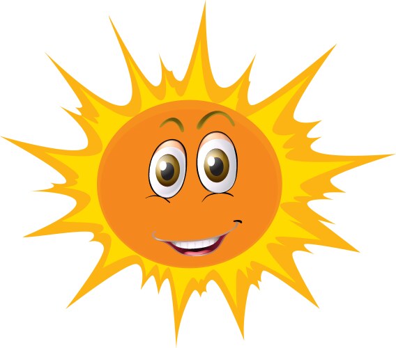 Cute sun cartoon Royalty Free Vector Image - VectorStock