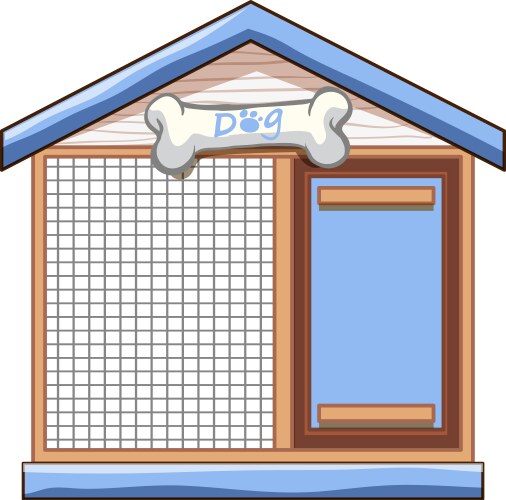 Adorable puppy sitting beside a wooden sign Vector Image