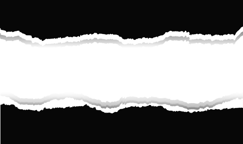 Realistic black ripped paper on transparent Vector Image