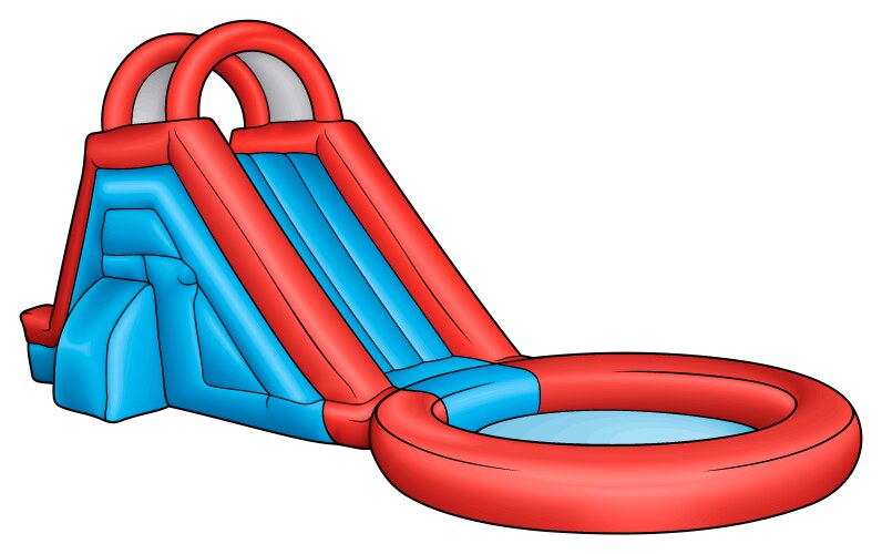 Inflatable aquapark children water slide Vector Image