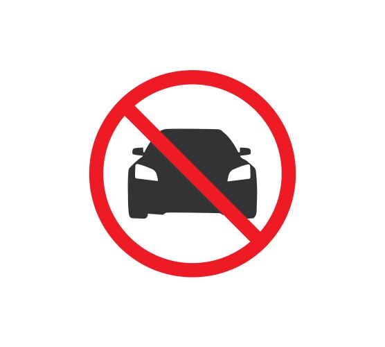 Circle prohibited sign for no car parking Vector Image