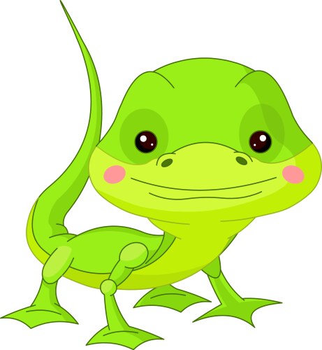 Lizard in green design Royalty Free Vector Image